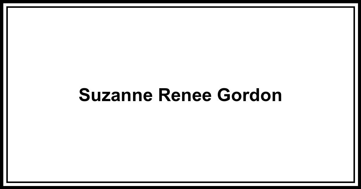 Obituary: Suzanne Renee Gordon